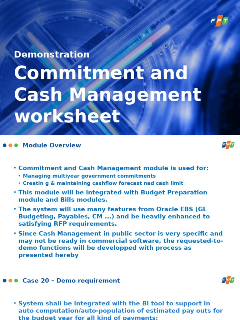 Commitment and Cash Management worksheet | PDF | Debt | Budget