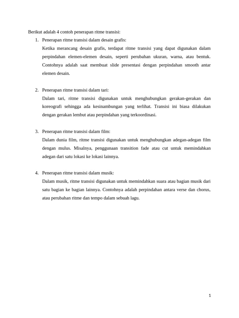 Contoh Penerapan Ritme Transisi | PDF