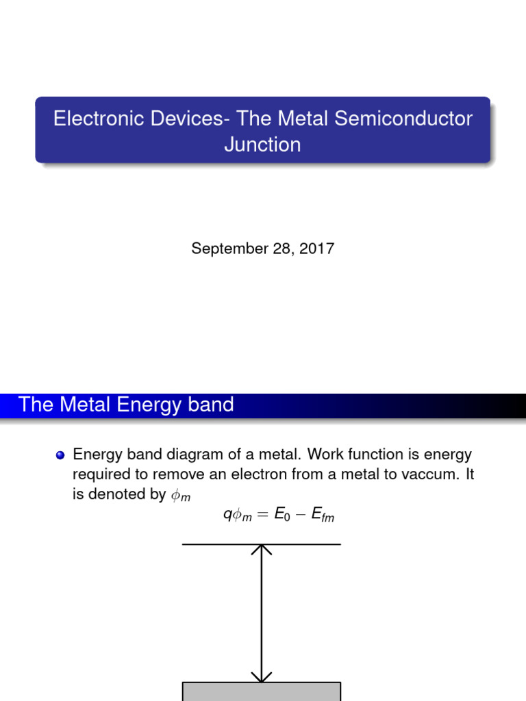8 Ed-Metal-Semi-Junctions | PDF | Semiconductors | P–N Junction