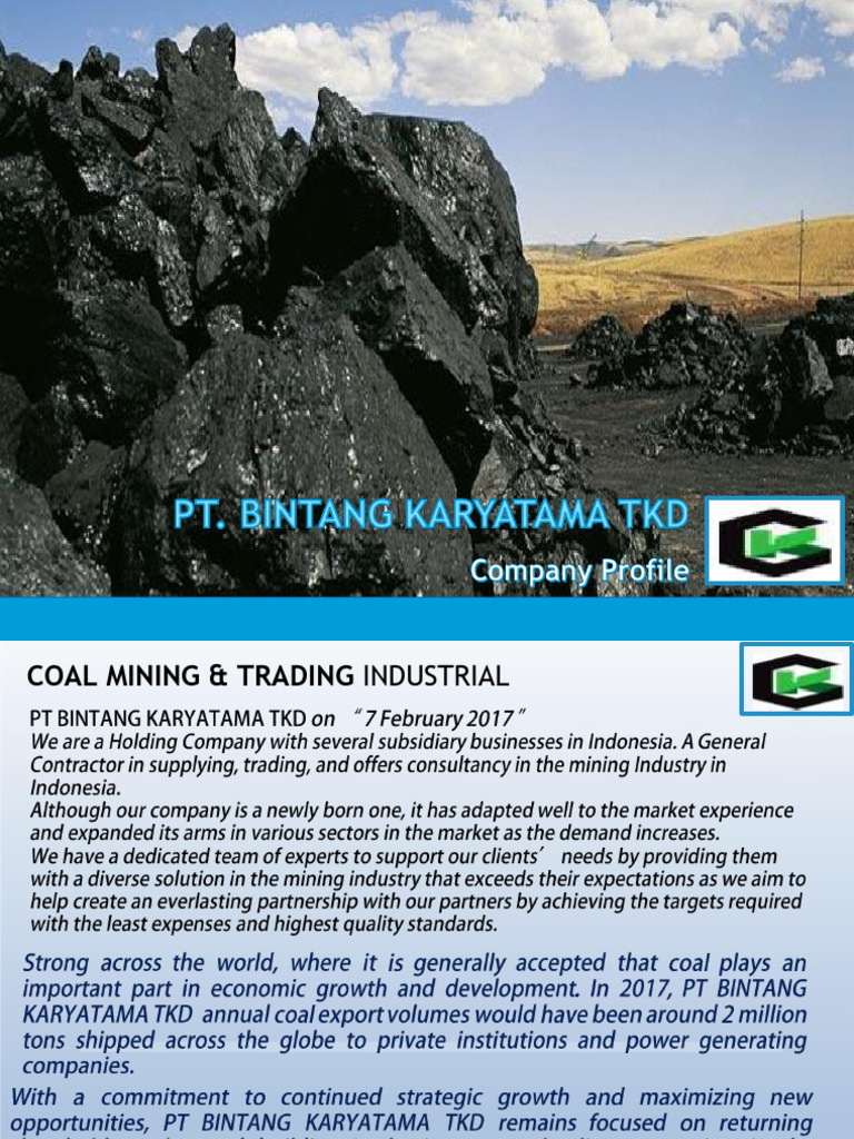 Compro Pt. Bintang Karyatama TKD | PDF | Energy Development | Coal