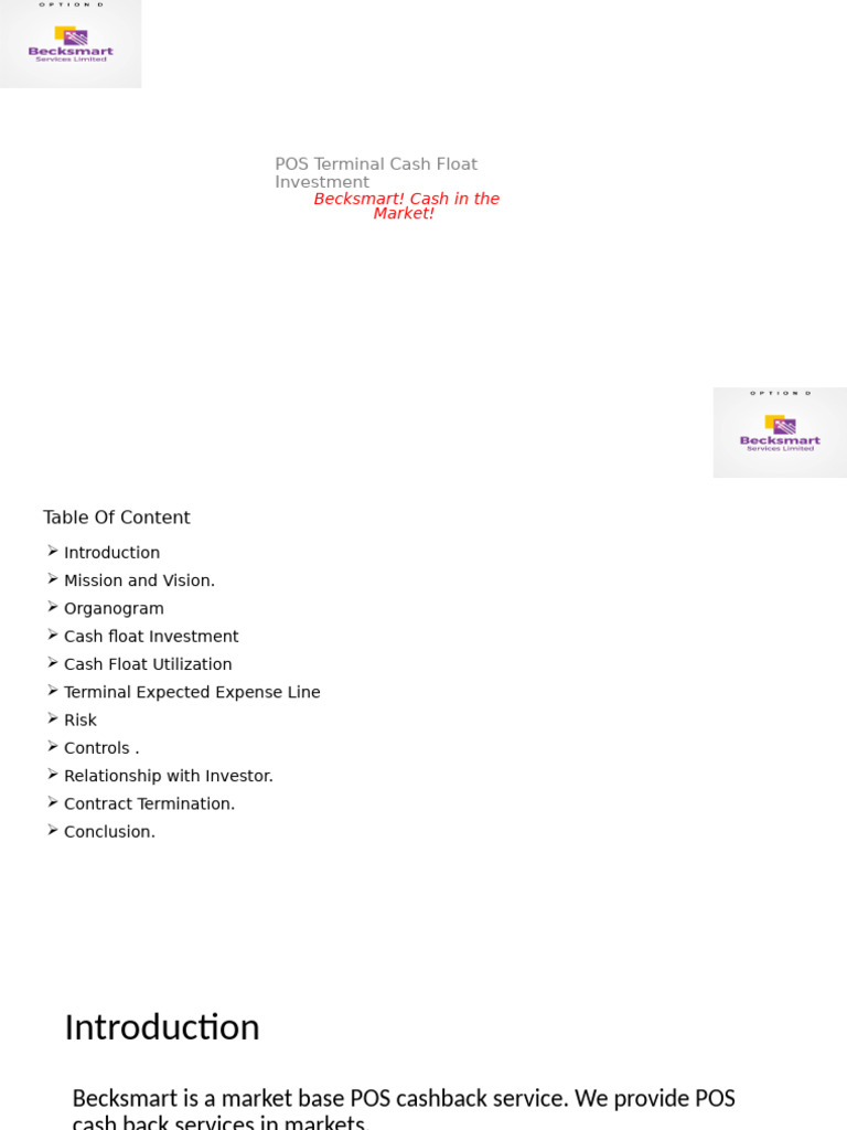 Cash Float Investment | PDF | Credit Card | Cash