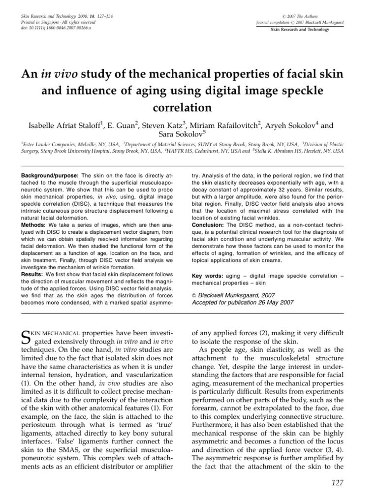 Facial Skin Aging Study Using DISC | PDF | Deformation (Engineering ...