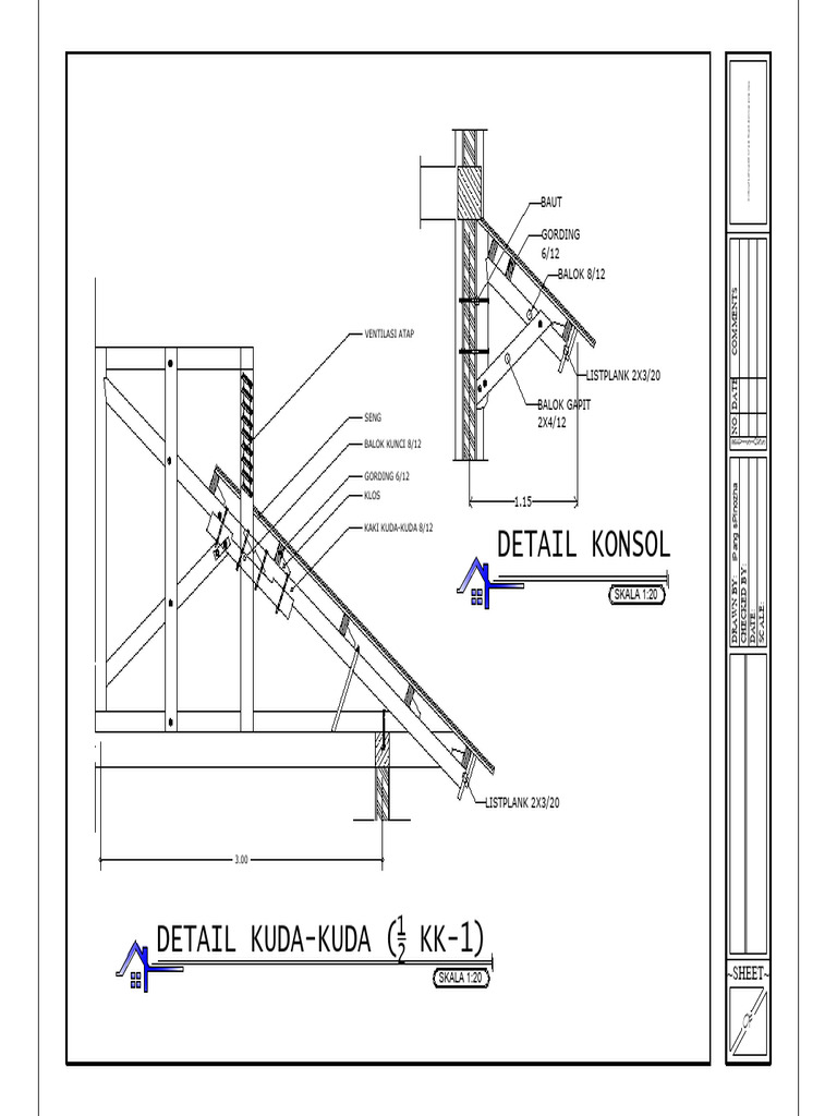 Detail Konsol Atap dan Balok | PDF