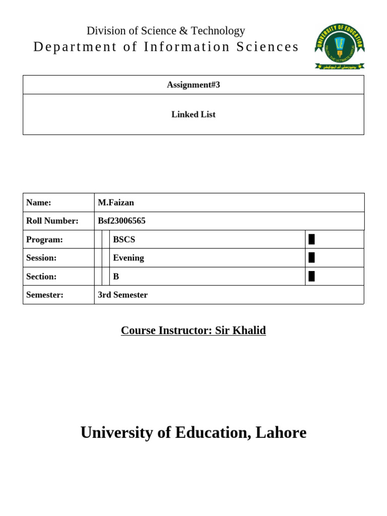 Bsf23006565 Dsa 3rd Assignment | PDF | Pointer (Computer Programming) | Algorithms And Data ...
