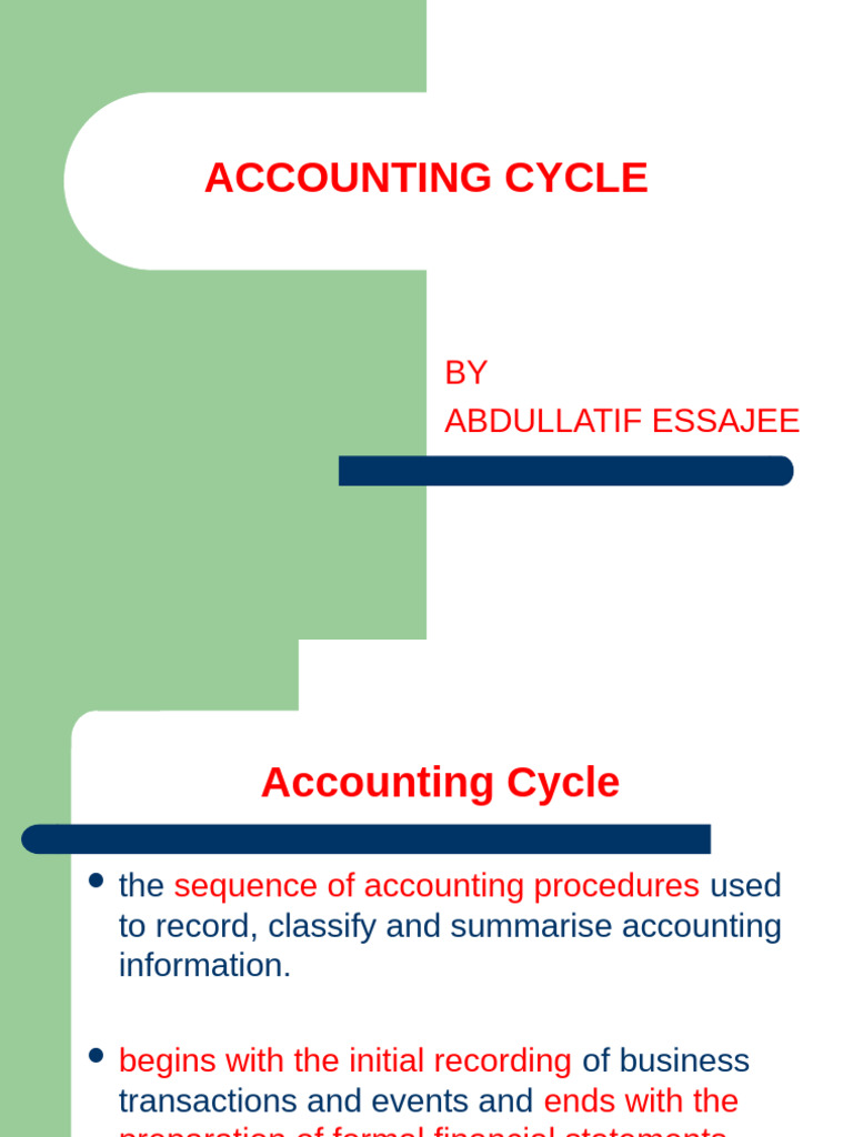 Accounting Cycle | PDF | Debits And Credits | Financial Economics