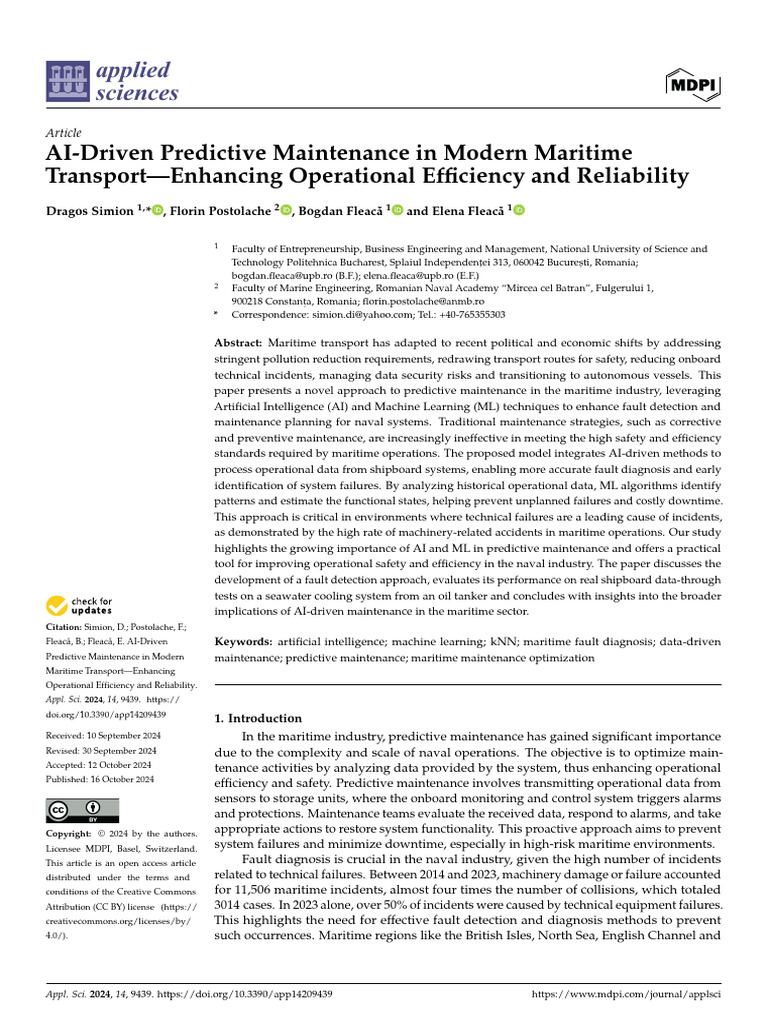 AI-Driven Predictive Maintenance in Modern Maritime | PDF | Machine ...