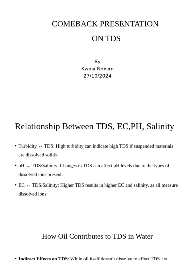 Total Dissolve Solids | PDF