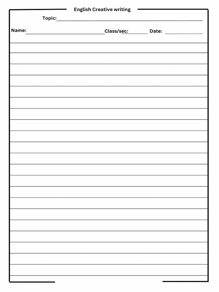 Creative Writing Template | PDF