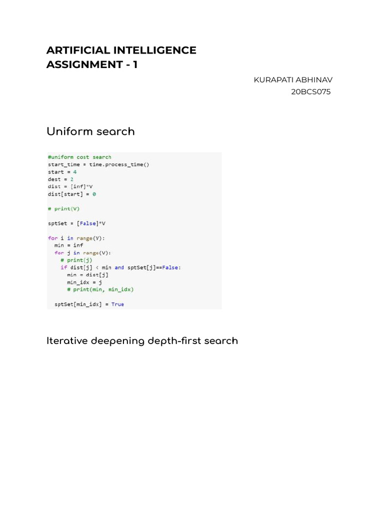 AI Assignment - 1 | PDF | Teaching Methods & Materials | Science & Mathematics