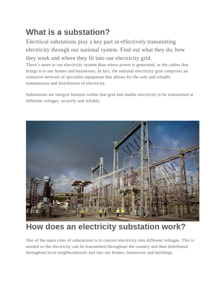 Understanding Electricity Substations | PDF | Electrical Substation | Electric Power Transmission