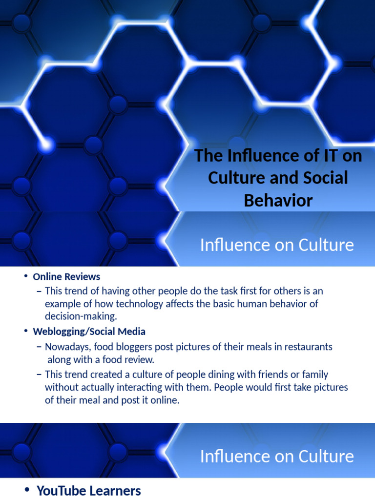 IT's Impact on Culture and Behavior | PDF | Social Media | Popular ...