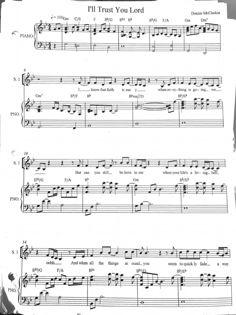 I'll Trust You Lord Donnie Mcklurkin | PDF