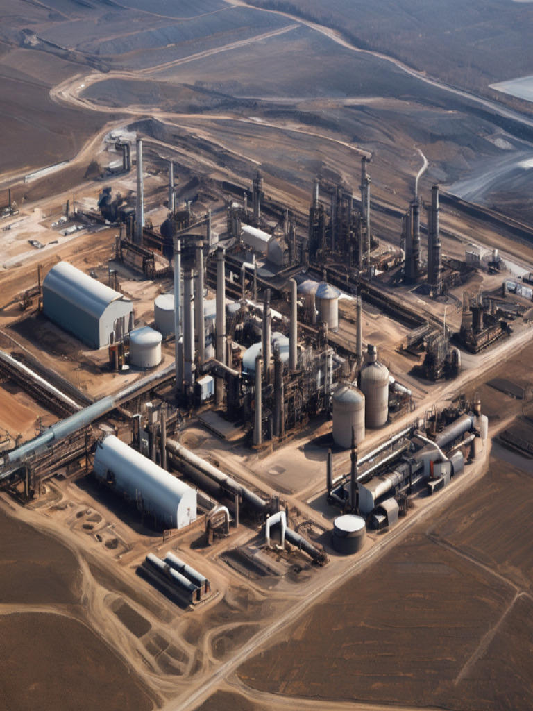 A Photograph of Industrial Facilities Such As Factories, Smelters, or ...