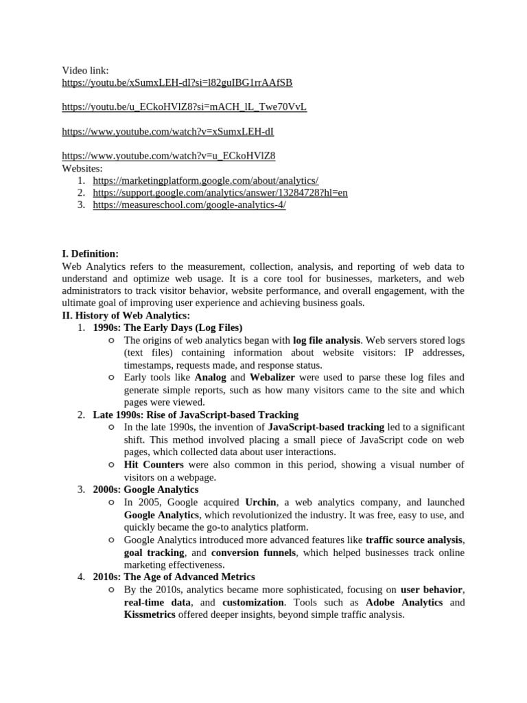 UNIT–2 Web Analytics | PDF | Analytics | Performance Indicator UNIT–2 Web Analytics | PDF | Analytics | Performance Indicator