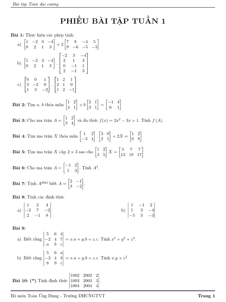BT Tuần 1 | PDF