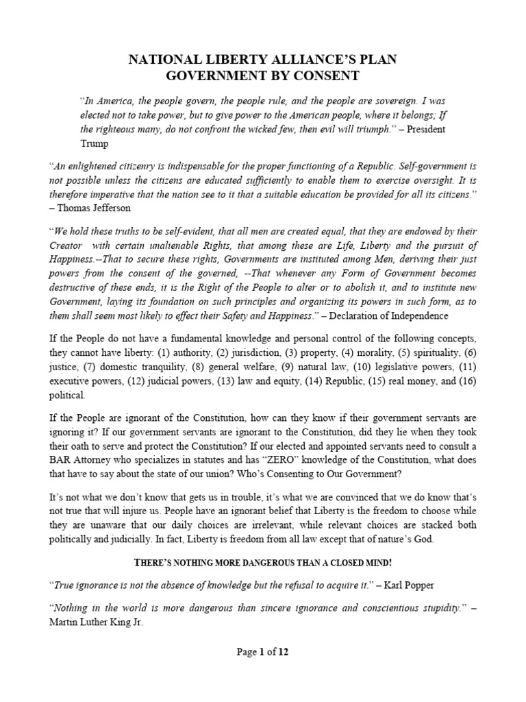 001 NLA Plan Government by Consent | PDF | The Federalist Papers ...