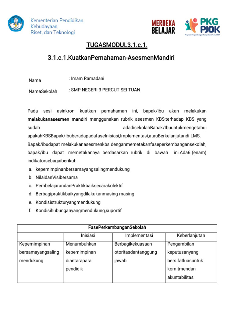 TUGAS Assesmen Imam | PDF