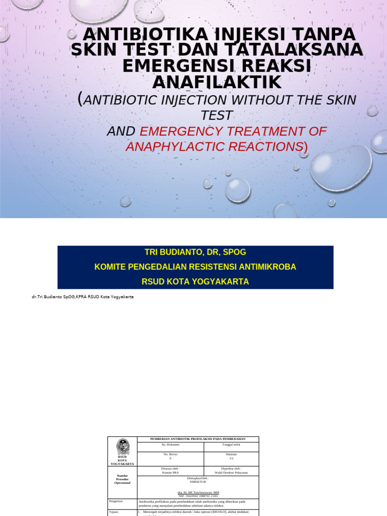 Antibiotik Tanpa Skin Test Final Oleh DR Tri Budianto, SpOG | PDF ...