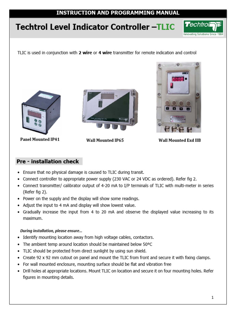 TLIC Manual | PDF | Power Supply | Electrical Wiring