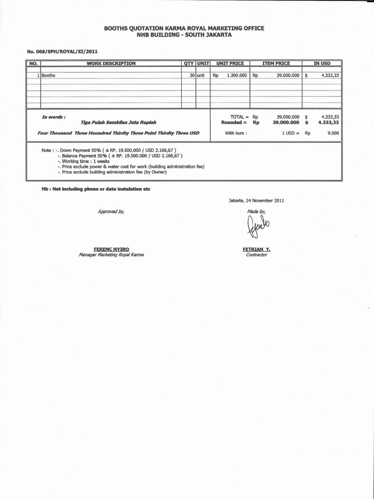 Booths Quotation | PDF