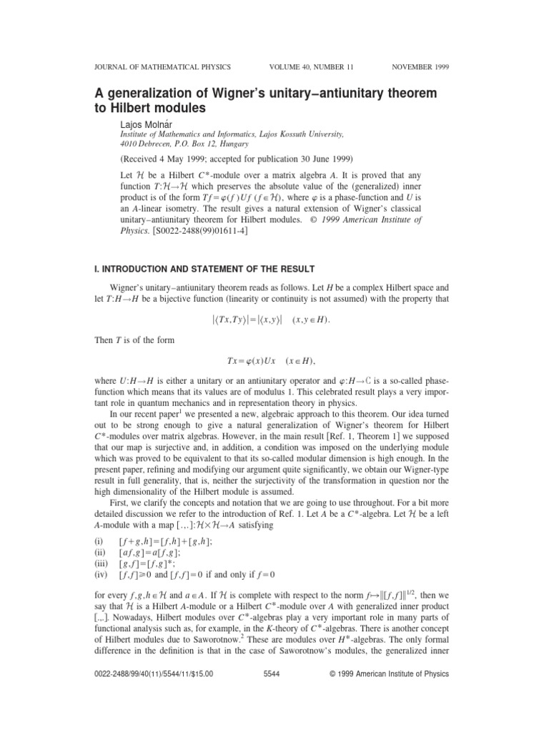 A Generalization of Wigner S Unitary Antiunitary Theorem To 3kls9ta5nf ...