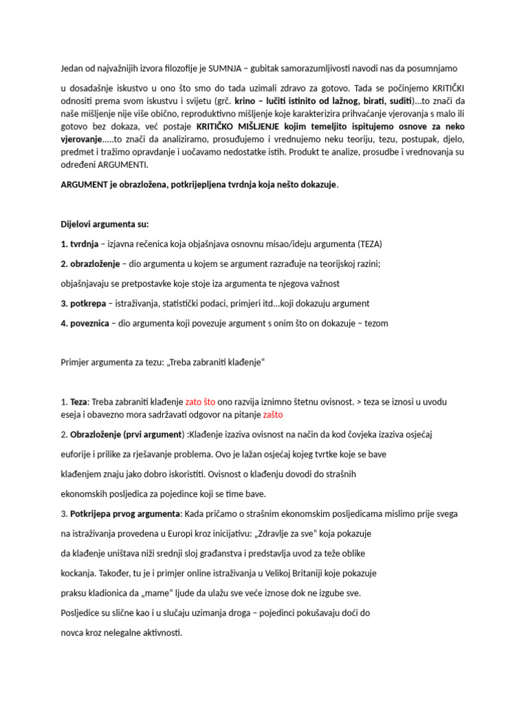 Upute Za Pisanje Eseja | PDF