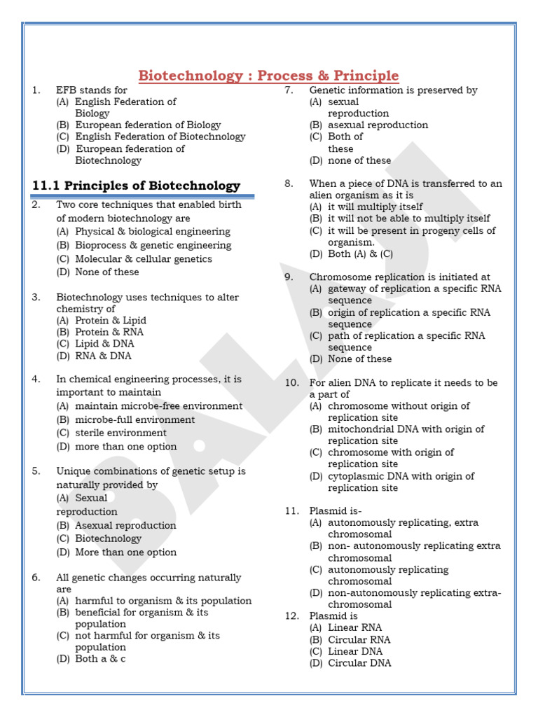 XII CH - 11 Biotechnology Process - Principle | PDF | Plasmid | Agarose ...