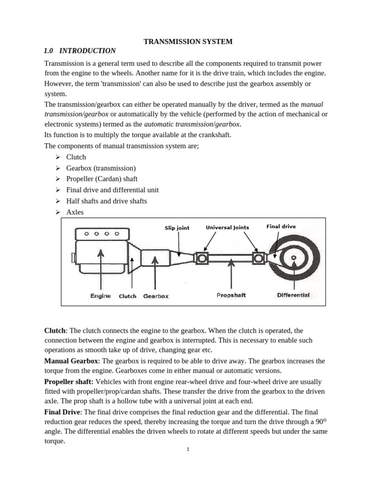 Overview of Automotive Transmission Systems | PDF | Manual Transmission ...
