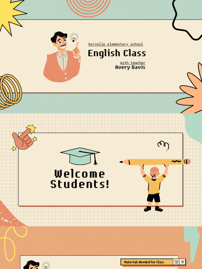 Colorful English Class Education Presentation | PDF | Learning | Human ...
