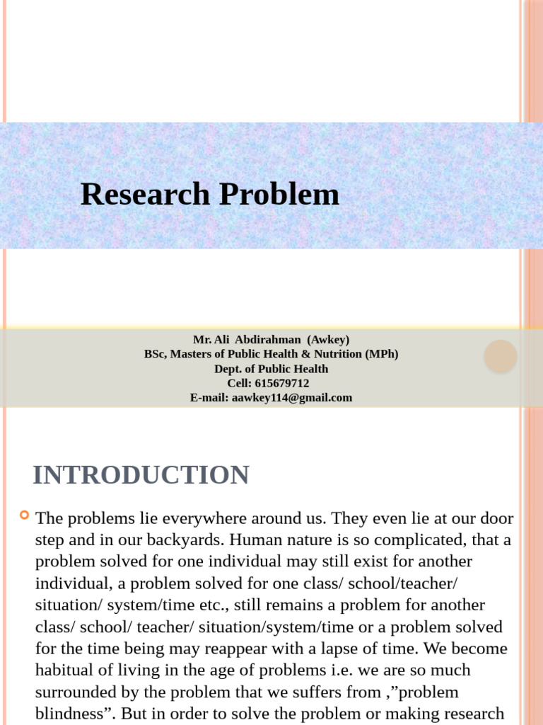 Lec 2 Research Problem | PDF | Knowledge | Cognition