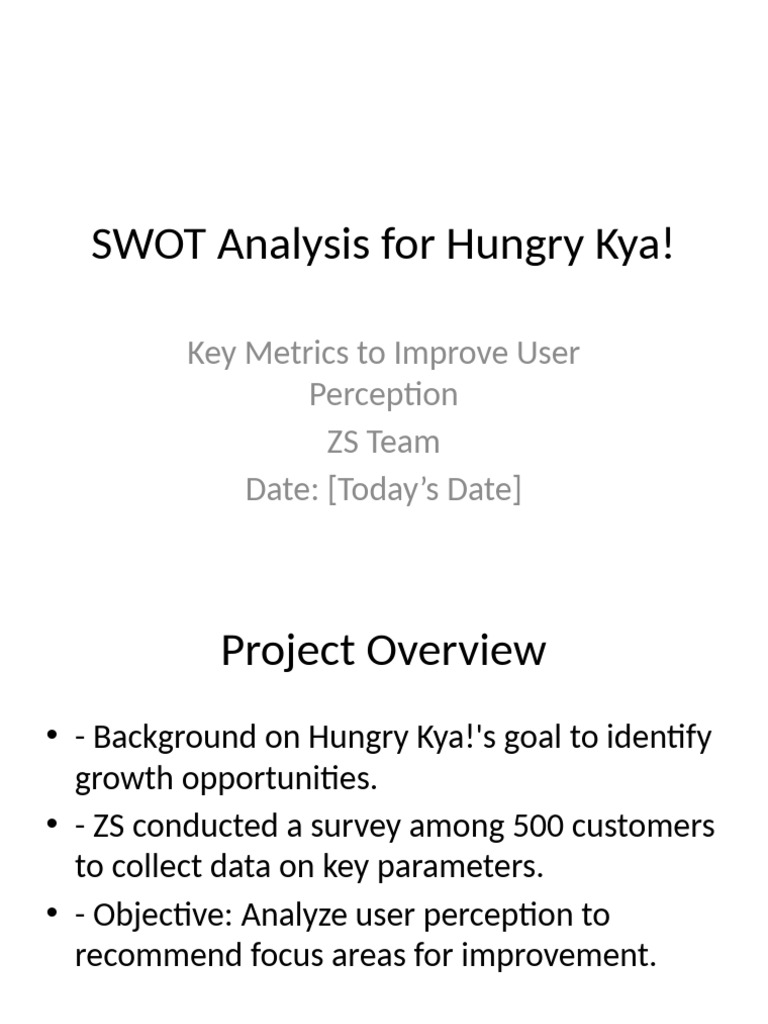 Hungry Kya SWOT Analysis Presentation | PDF