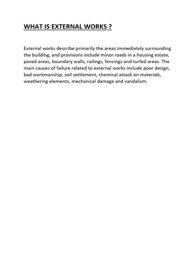 Understanding External Works in Construction | PDF | Fence | Wall