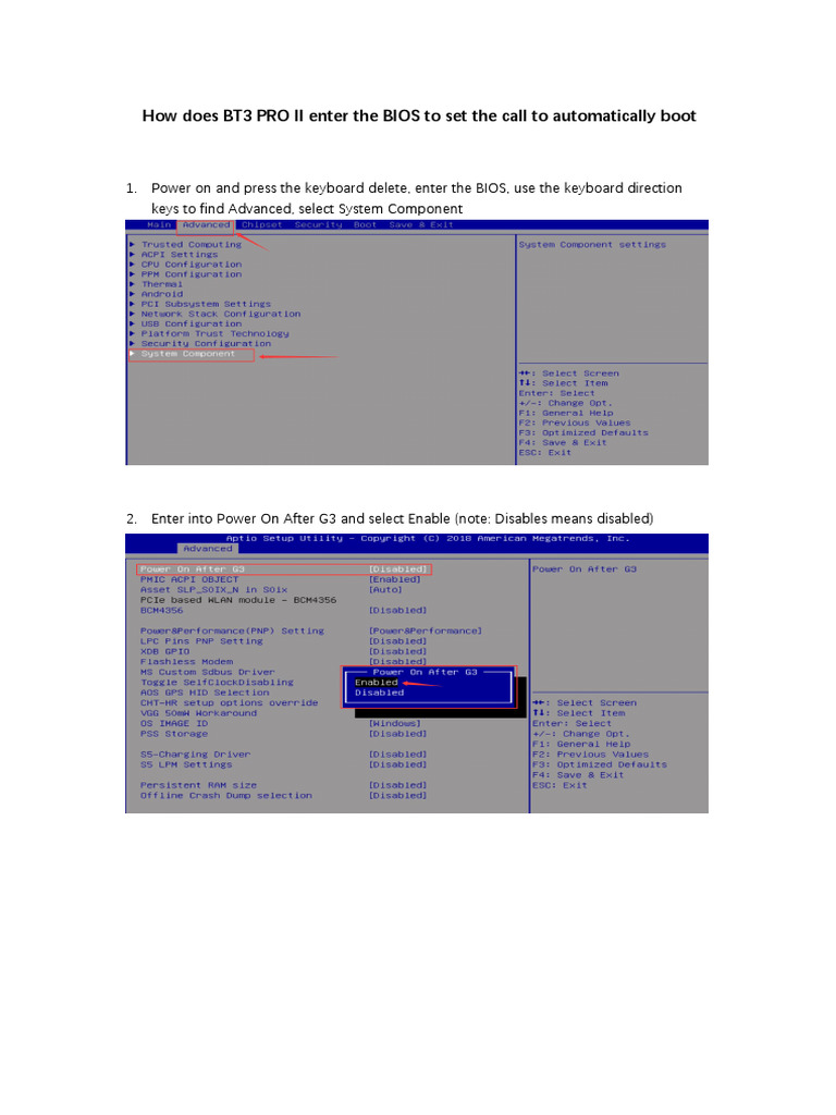 How Does BT3 PRO II Enter The BIOS To Set The Call To Automatically Boot | PDF