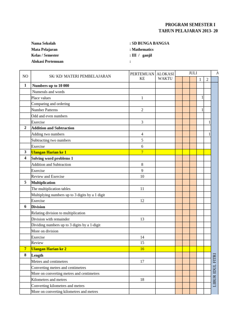 Grade 3 Math Curriculum 2013-2014 | PDF | Volume | Area