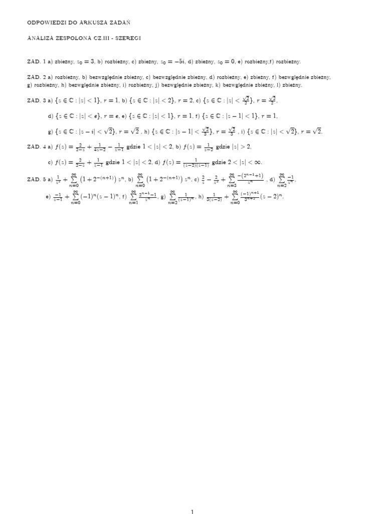 Arkusz 5 (Odpowiedzi) | PDF