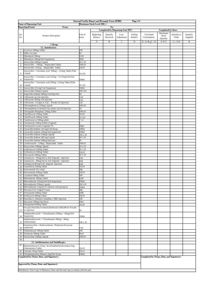 IFRR For Hospital OPD IPD NOV 2014 | PDF | Topical Medication ...