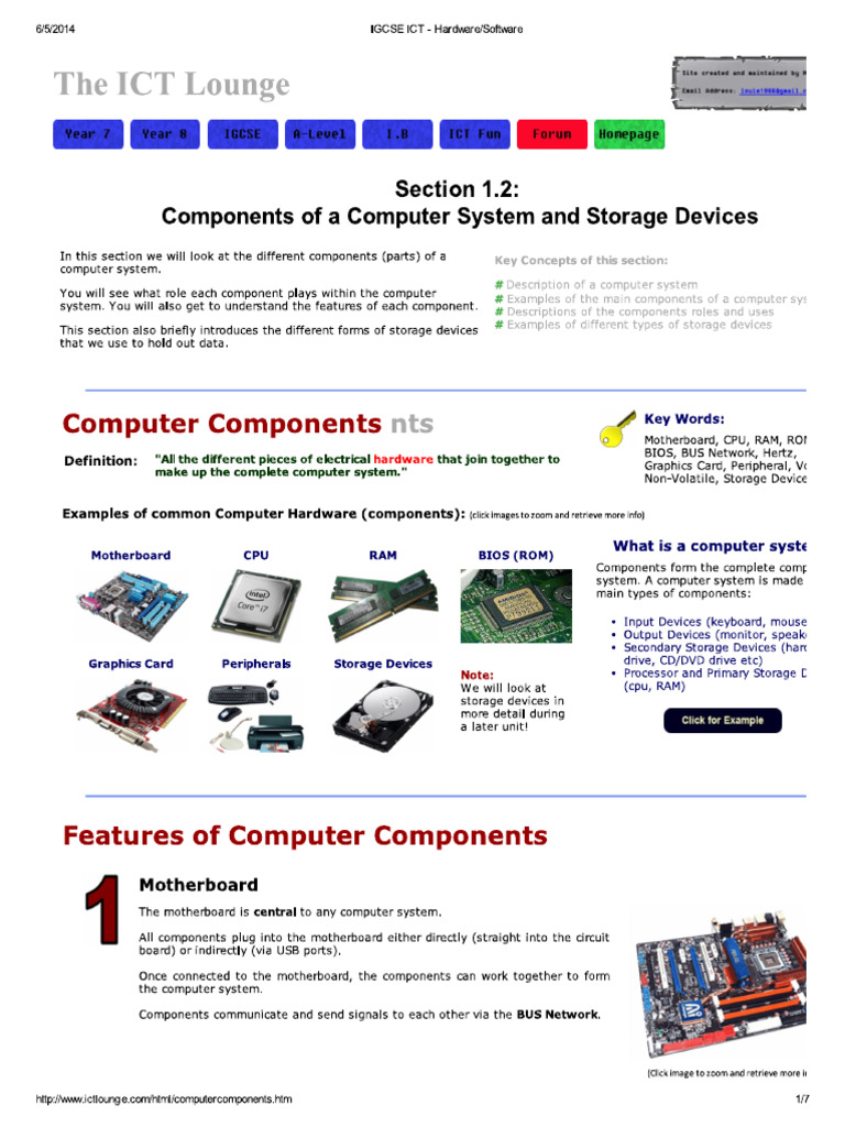 IGCSE ICT - Hardware - Software | PDF