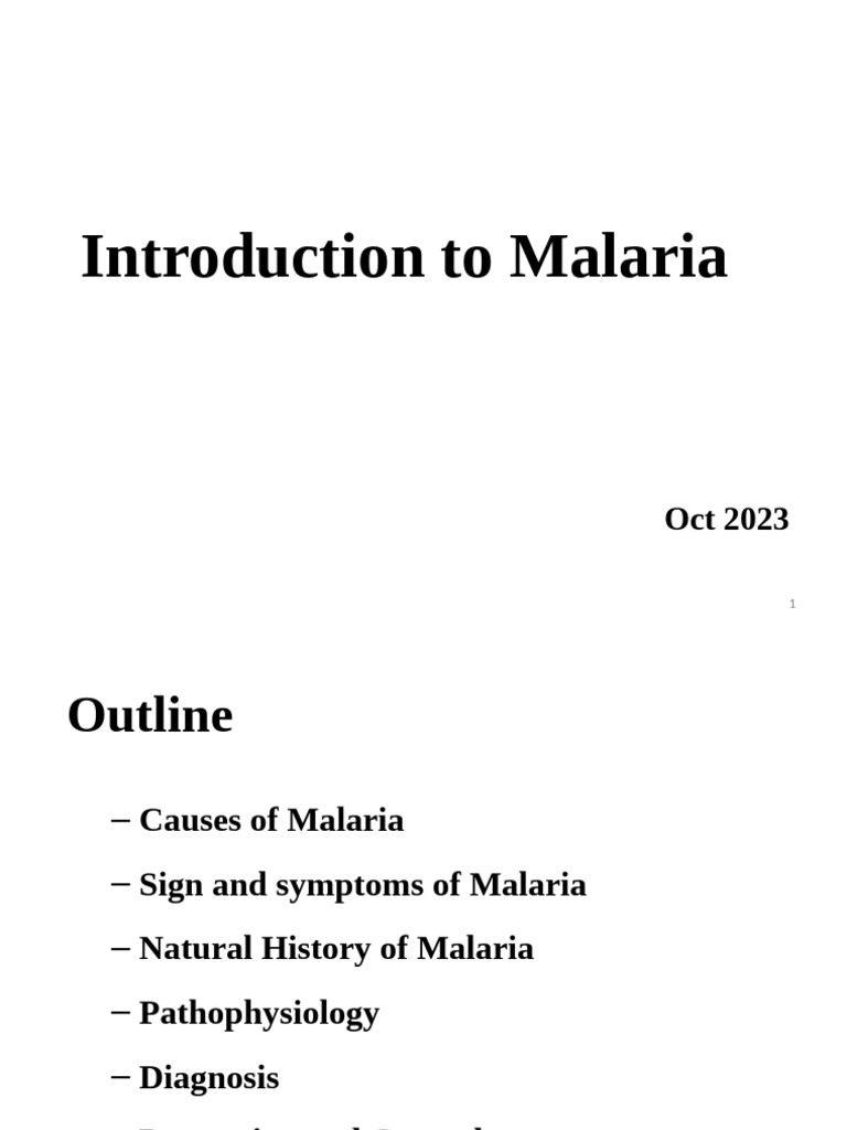 Introduction To Malaria | PDF | Malaria | Plasmodium Falciparum