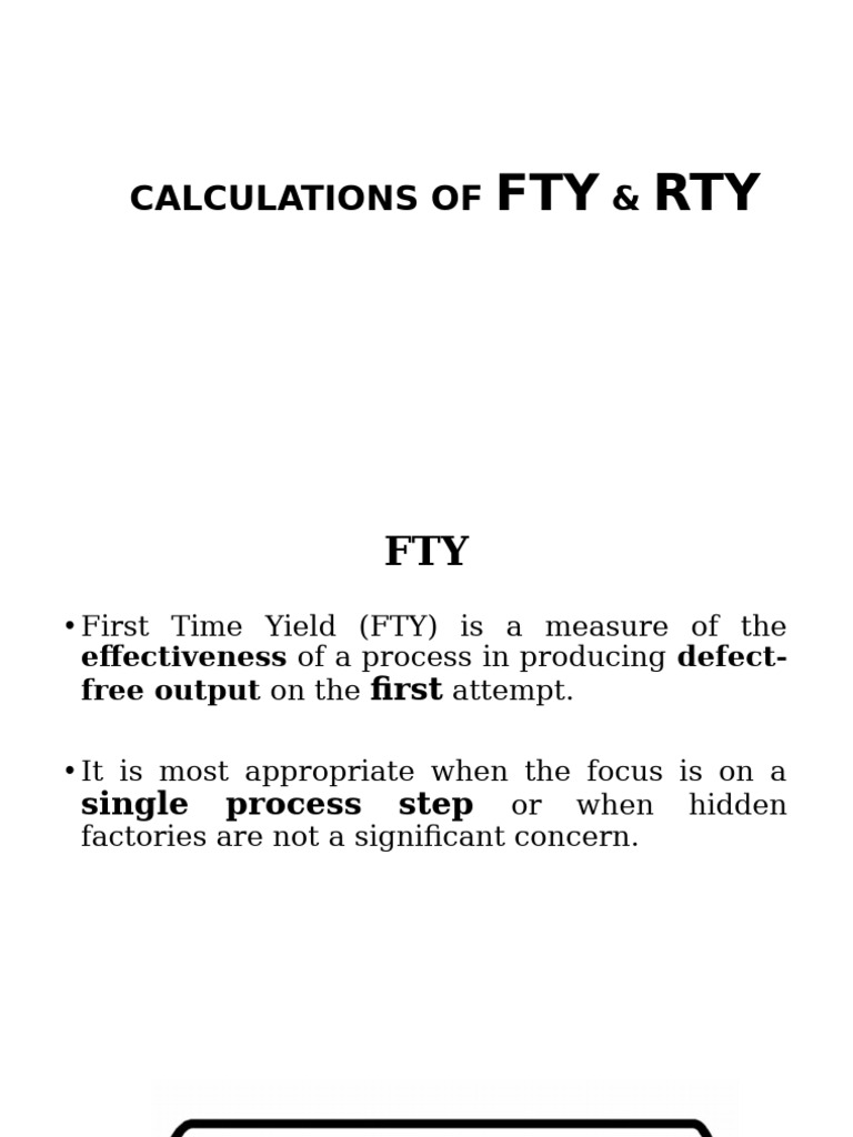 Calculations of FTY RTY | PDF