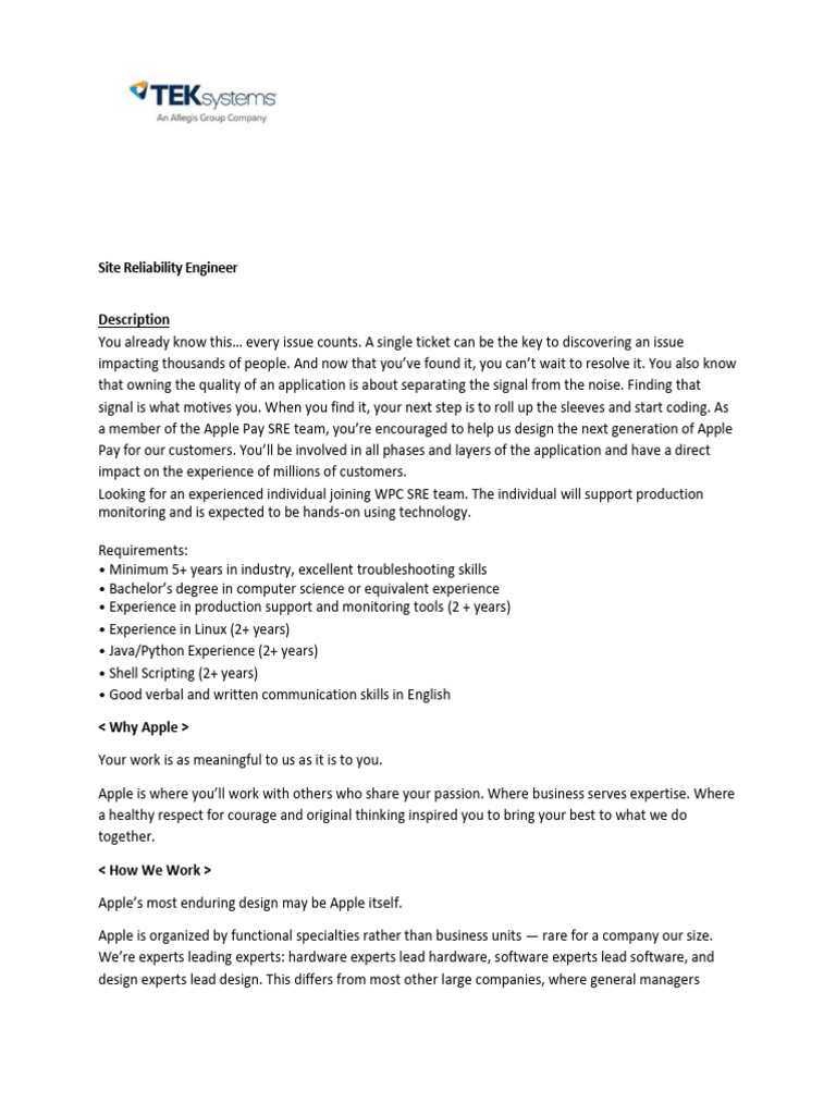 Apple Pay - SRE | PDF