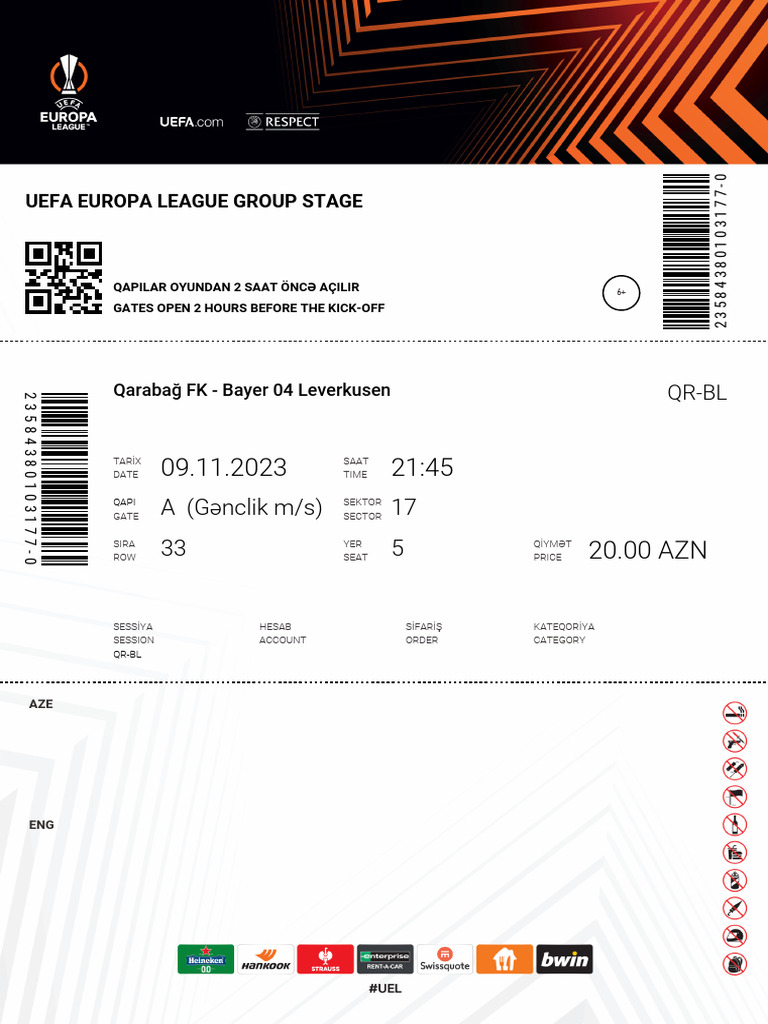 A (Gənclik M/S) 5 33 17: Uefa Europa League Group Stage | PDF