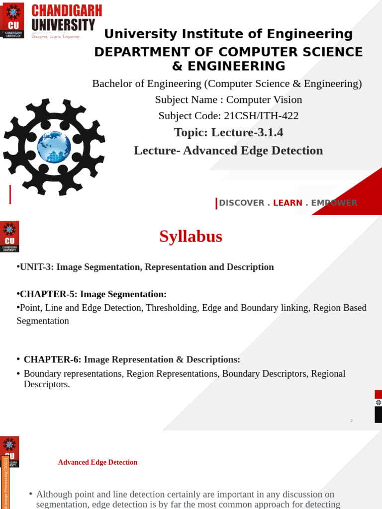 Advanced Edge Detection Lecture | PDF | Image Segmentation | Multidimensional Signal Processing