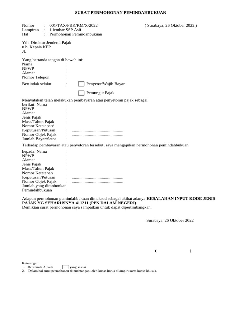 Form Permohonan PBK Word | PDF