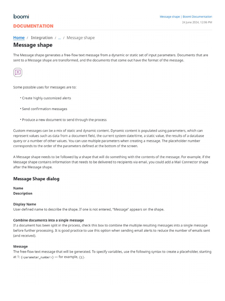 Boomi Message Shape Guide | PDF