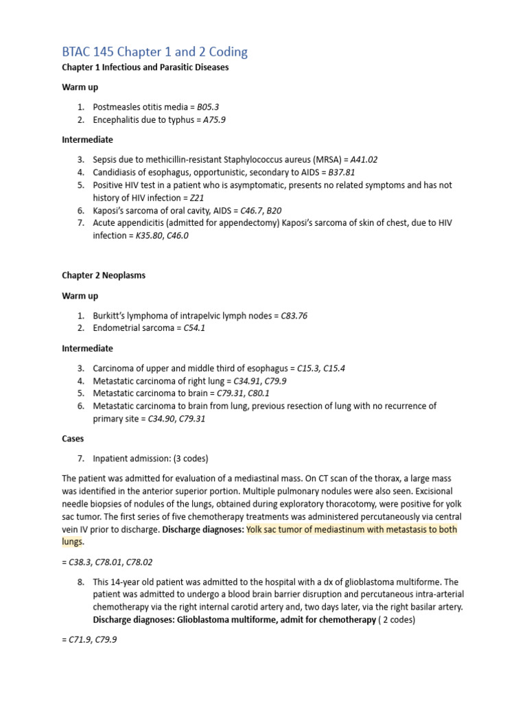 BTAC 145 Chapter 1 and 2 Coding | PDF