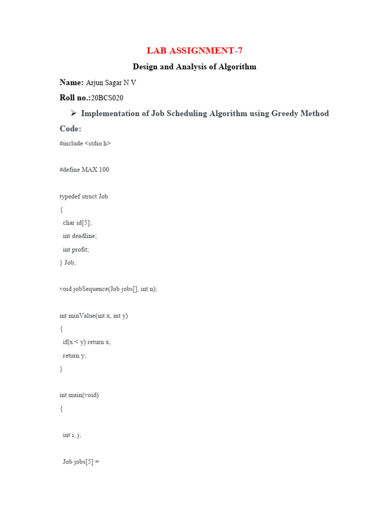 Labassignment 7 | PDF