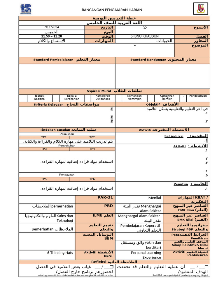 RPH Ba THN 5 - M32 - 2024 Dan 2025 - Terbeza | PDF