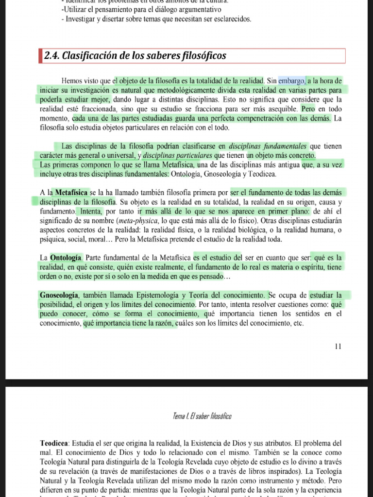 Clasificación de Saberes Filosóficos | PDF | Conocimiento | Realidad