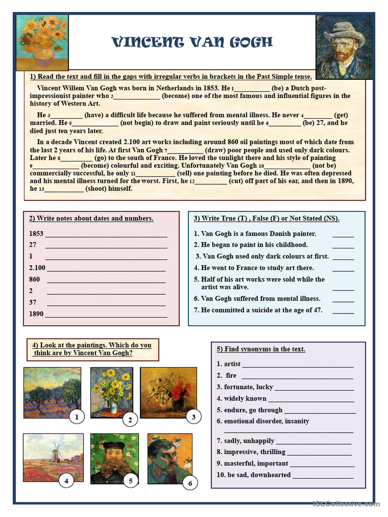 Vincent Van Gogh: Life and Art Facts | PDF | Vincent Van Gogh | Paintings