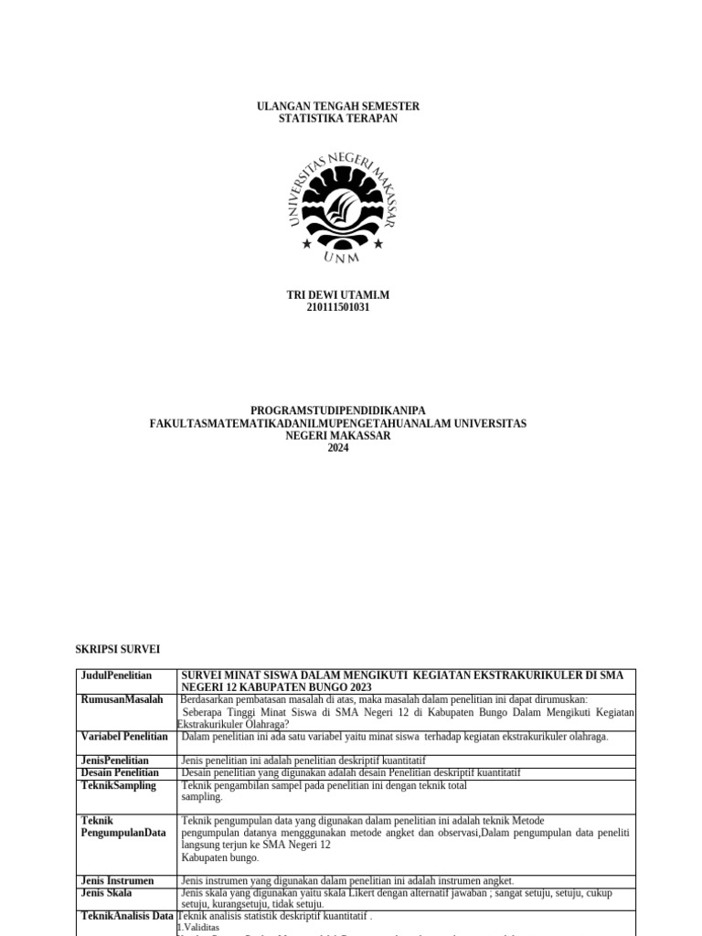 Uts Statistika Terapan | PDF | Karier & Perkembangan